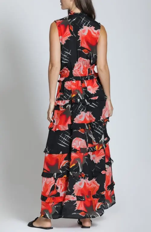 APNY Batik Print Sleeveless Maxi Dress - Red Multi