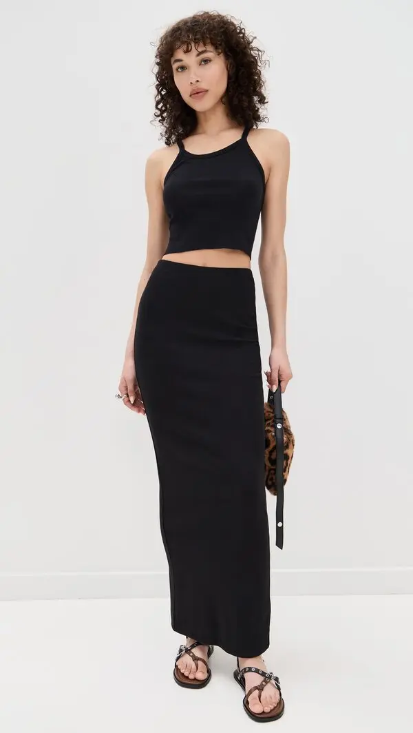 Eterne Cropped Rib Tank - Black
