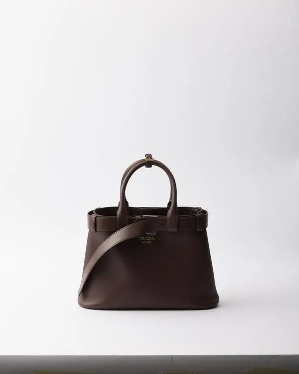 Prada Buckle Small Leather Handbag - Brown