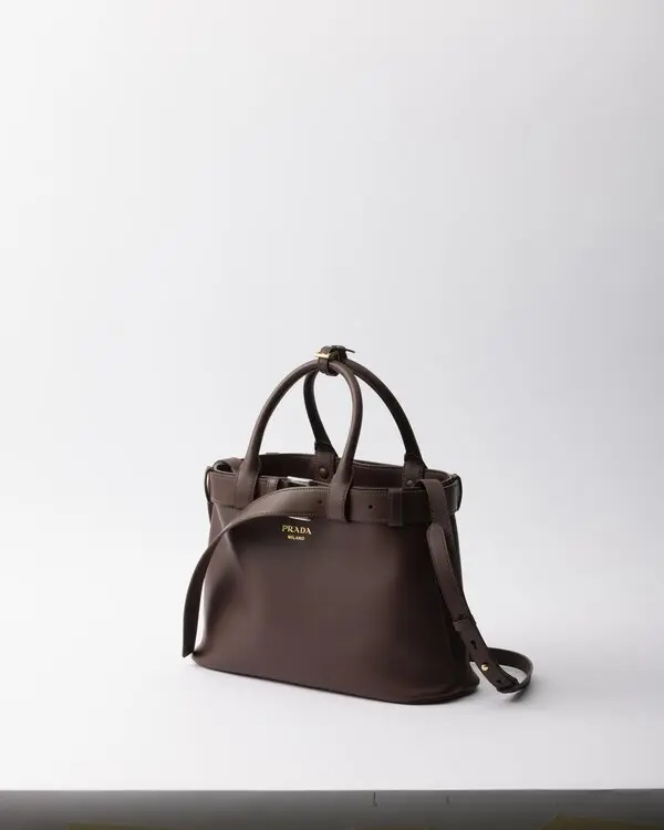 Prada Buckle Small Leather Handbag - Brown