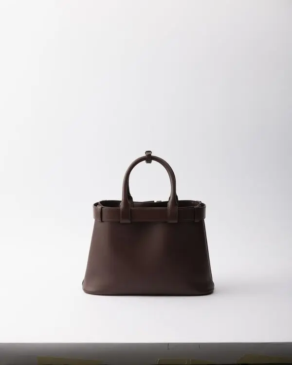 Prada Buckle Small Leather Handbag - Brown