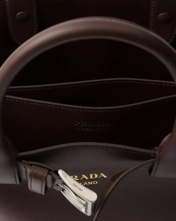 Prada Buckle Small Leather Handbag - Brown