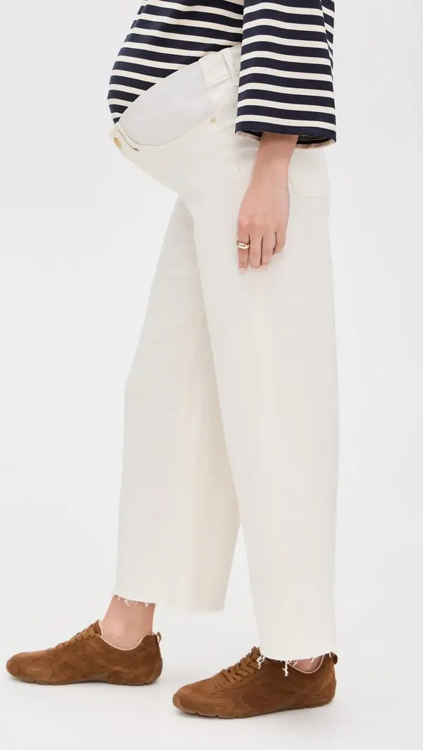 DL1961 Hepburn Maternity High-rise Wide-leg Jeans - Eggshell (vintage)