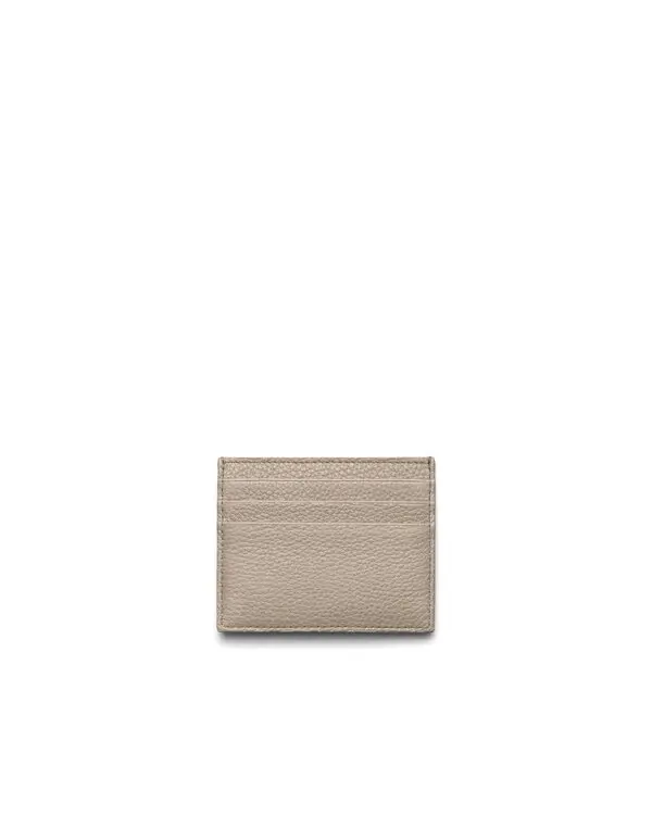 Prada Leather Card Holder - Grey