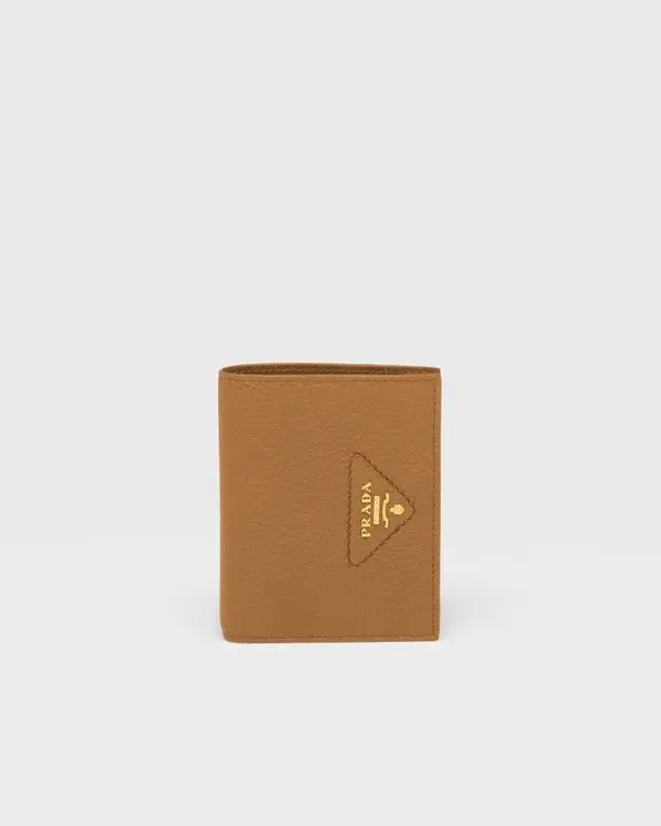 Prada Small Leather Wallet - Caramel