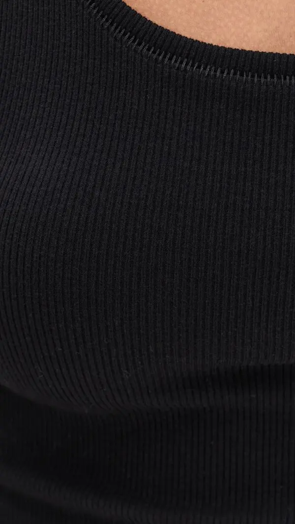 Eterne Square Neck Ribbed Tank - Black