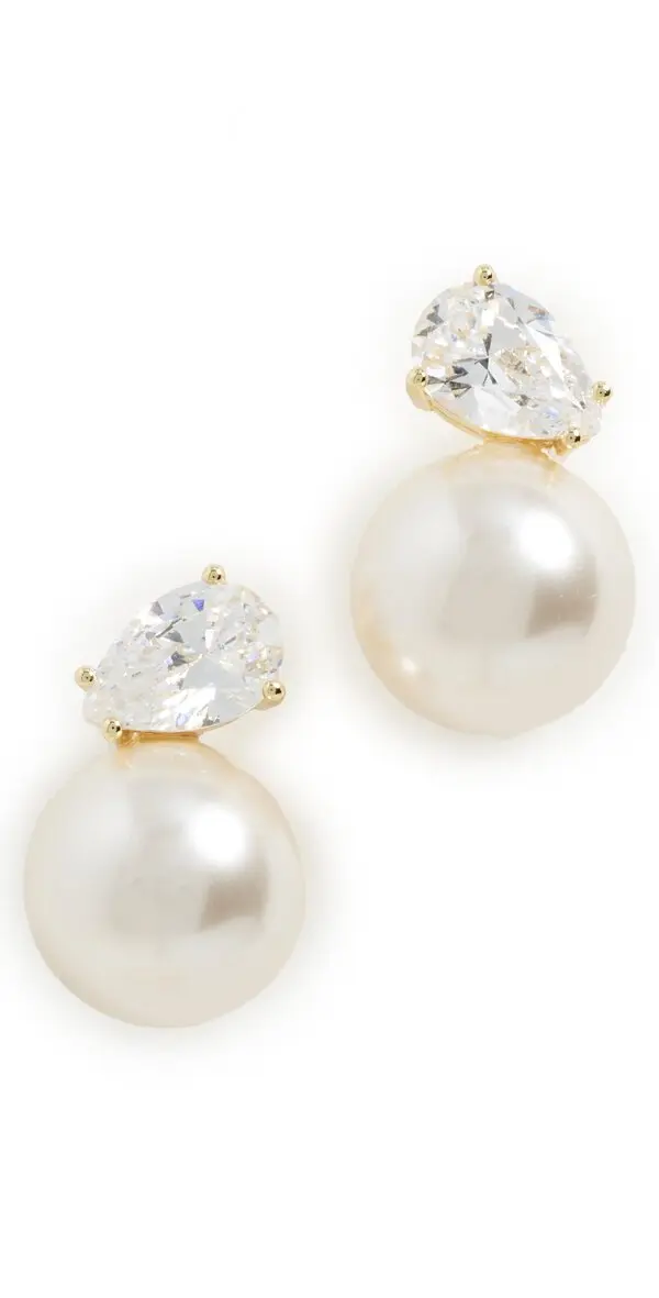 Shashi Vienna Stud Earrings - Gold/pearl