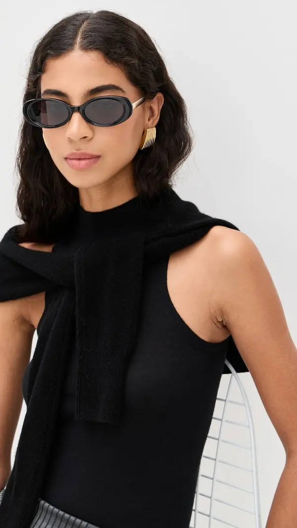 Luv Lou Luvlou The Honey Sunglasses In Black - 60% Off  display picture 1
