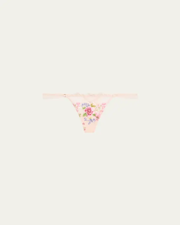 Lise Charmel Libertine En Fleurs Embroidered Tulle G-string