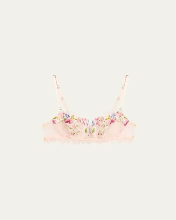 Lise Charmel Libertine En Fleurs Embroidered Tulle Demi Bra - Le 12069
