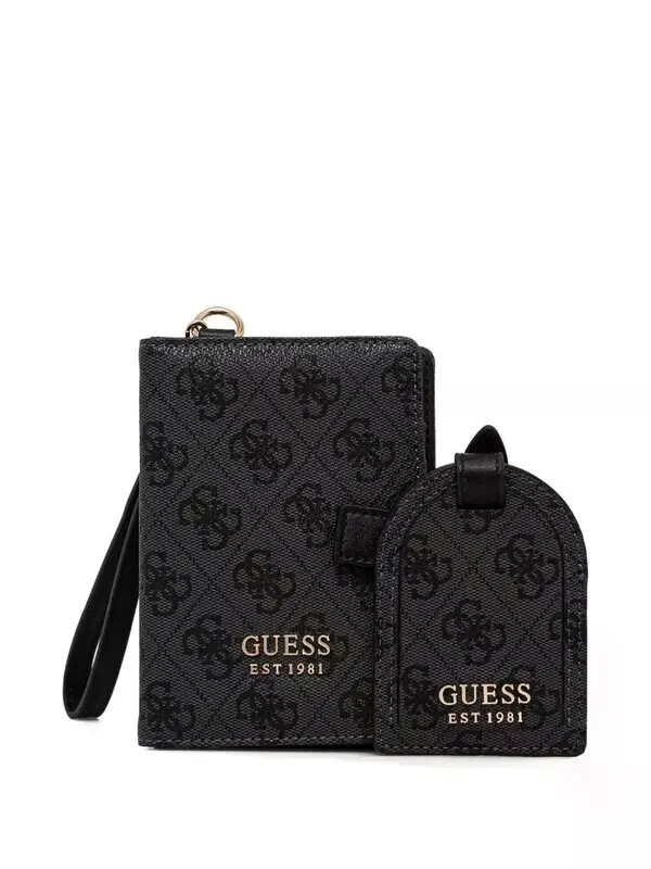 Guess 4g-motif Passport Holder - Black