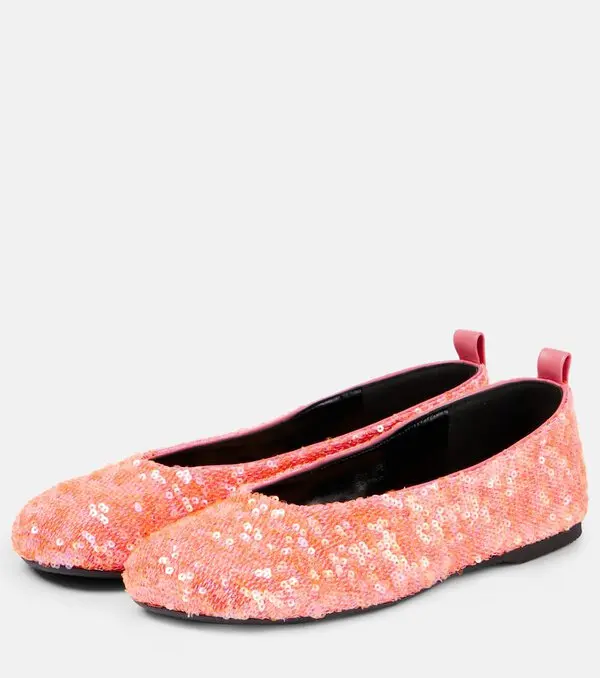 JW Anderson Sequined Ballet Flats - Pink