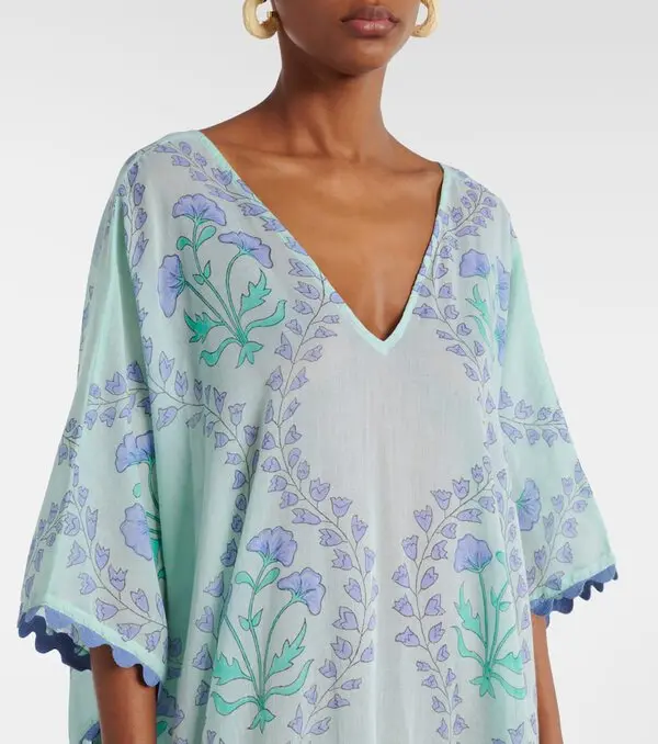 JULIET DUNN Printed Cotton Beach Cover-up