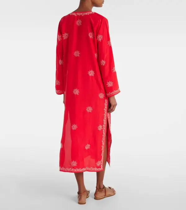 JULIET DUNN Embroidered Silk Kaftan