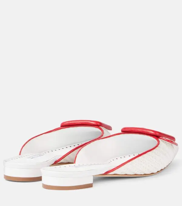 Manolo Blahnik Maysale Raffia Mules