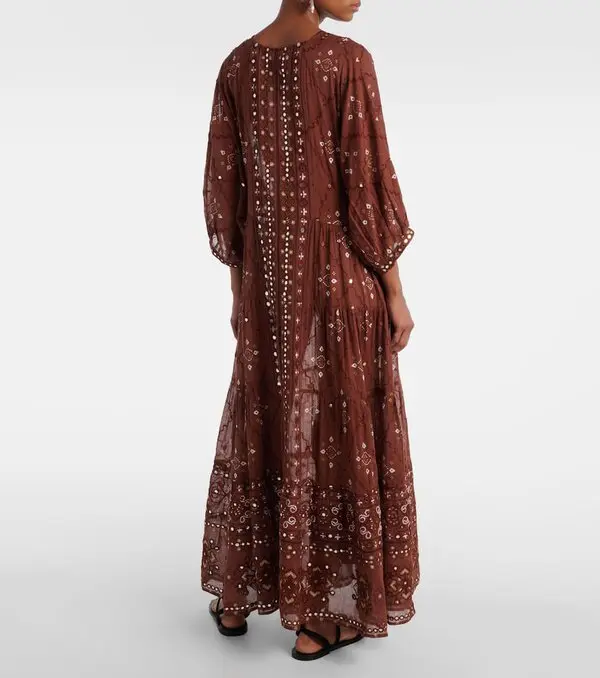 JULIET DUNN Printed Cotton Maxi Dress