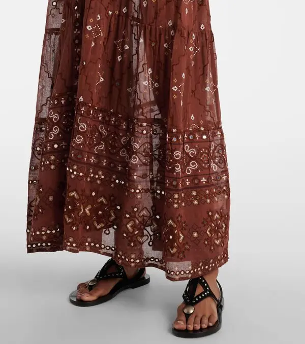 JULIET DUNN Printed Cotton Maxi Dress
