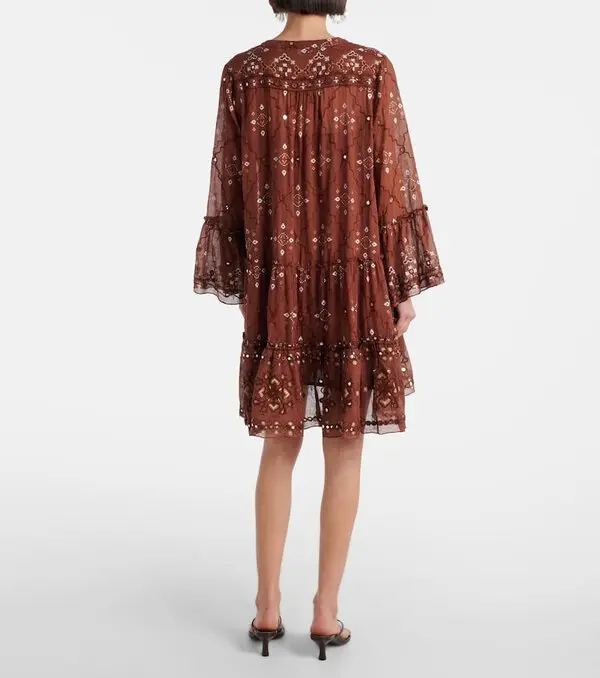 JULIET DUNN Sequined Cotton Minidress