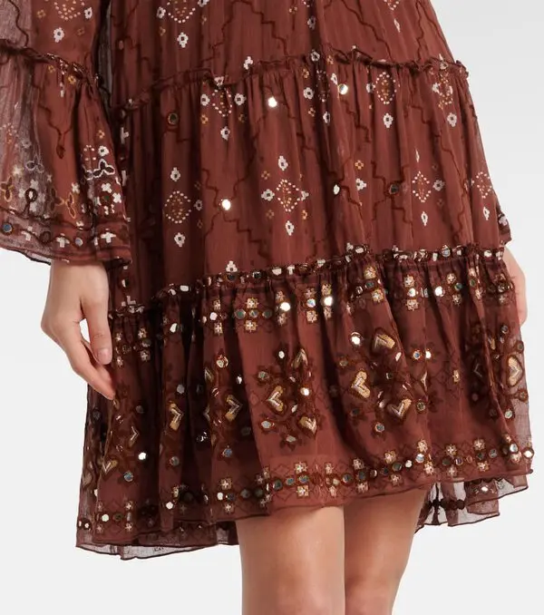 JULIET DUNN Sequined Cotton Minidress