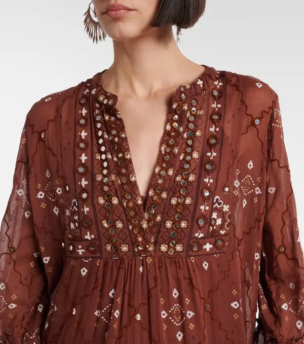 JULIET DUNN Sequined Cotton Minidress