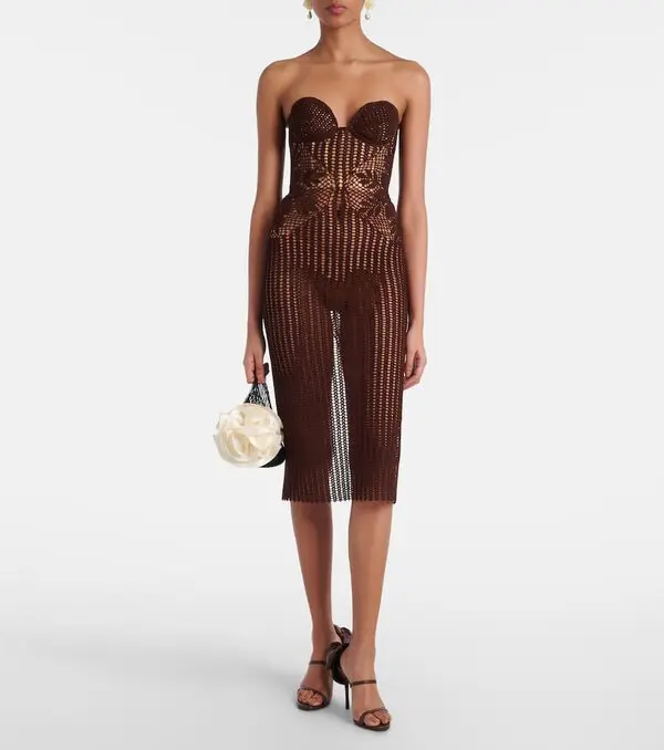 Magda Butrym Crochet Bustier Dress