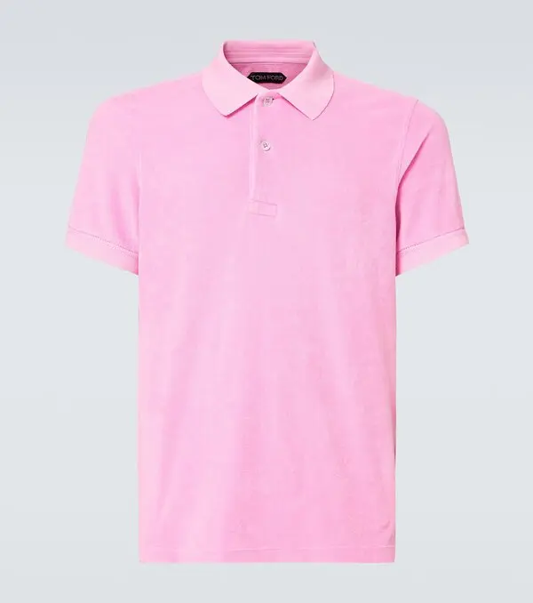 TOM FORD Cotton-blend Terry Polo Shirt - Pink
