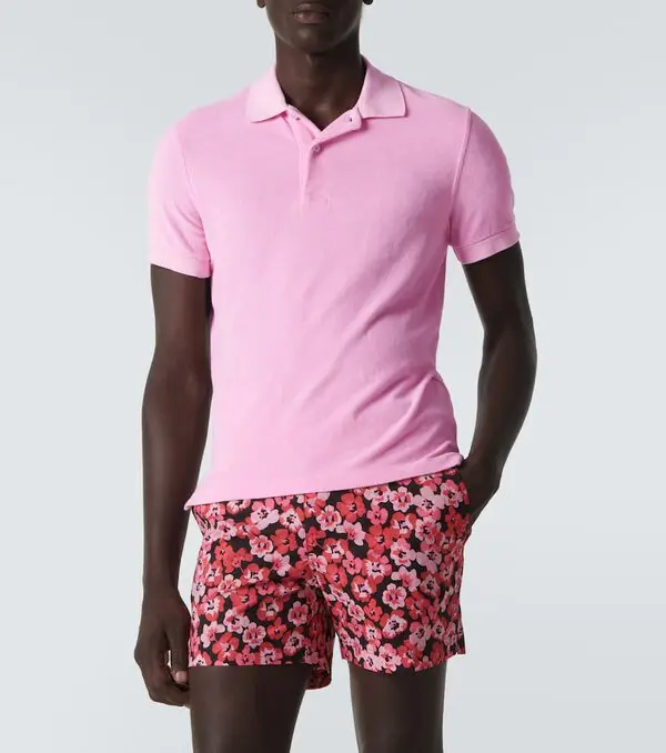 TOM FORD Cotton-blend Terry Polo Shirt - Pink
