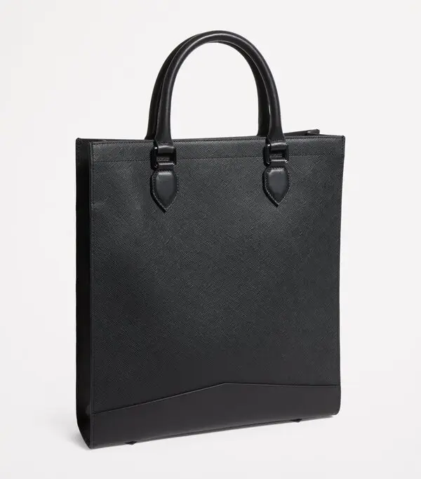 Harrods Saffiano Leather Laptop Tote Bag