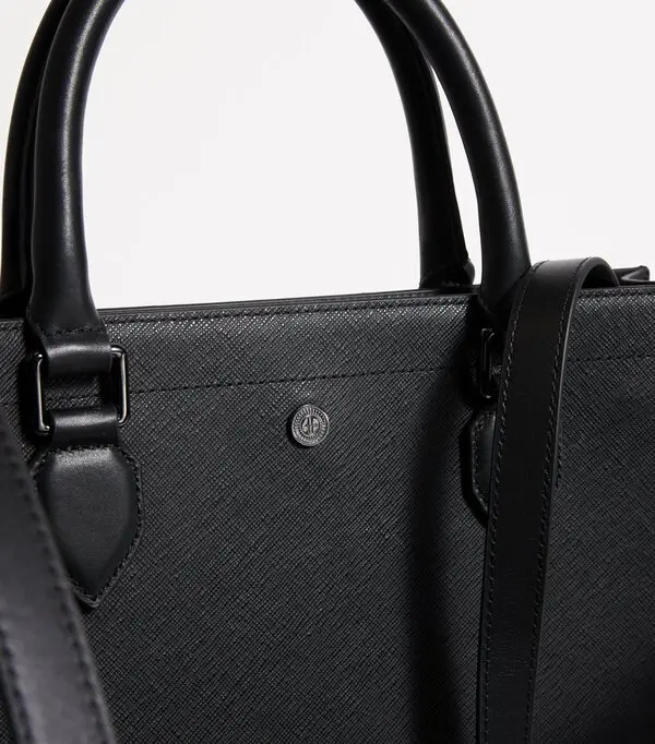 Harrods Saffiano Leather Laptop Tote Bag