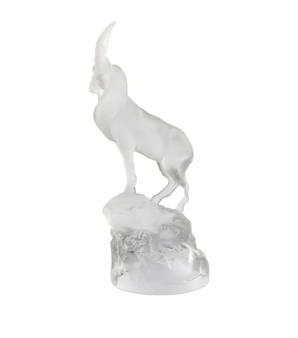 Lalique Crystal Ibex Sculpture - Clear