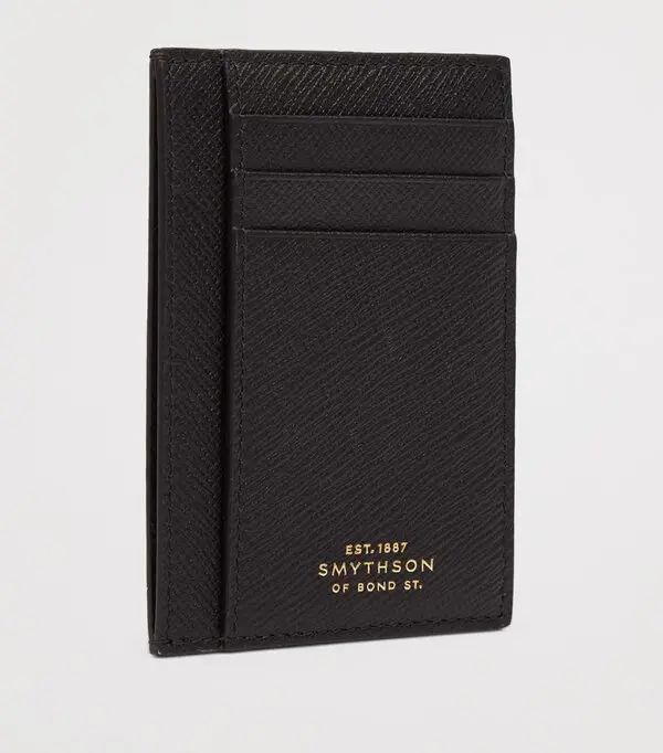 Smythson Panama Leather Compact Card Holder - Black