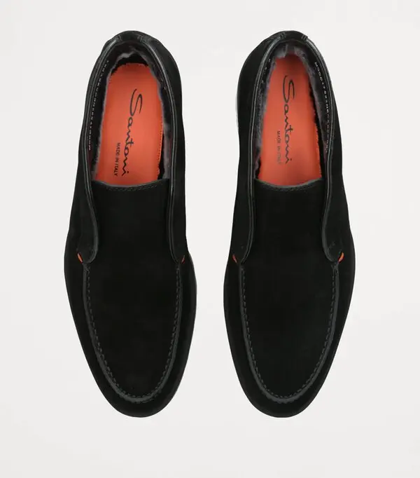 Santoni Suede Detroit Roccia High-top Loafers