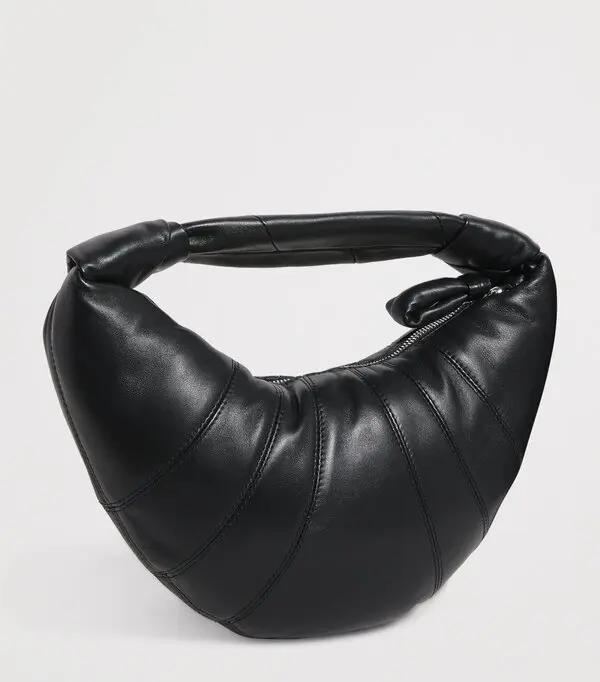 LEMAIRE Mini Fortune Croissant Lambskin Shoulder Bag - Black