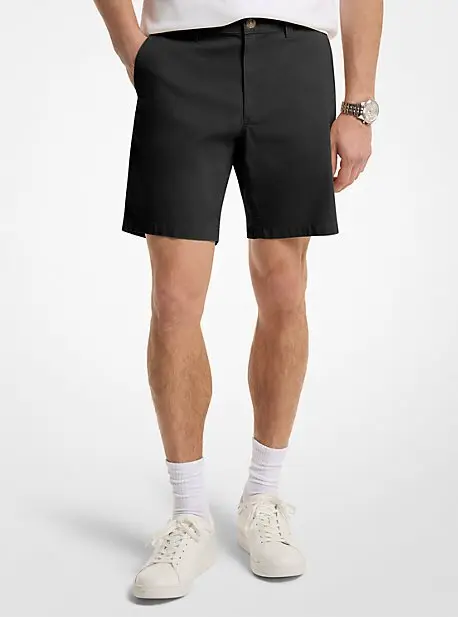 Michael Kors Stretch Cotton Chino Shorts - Black