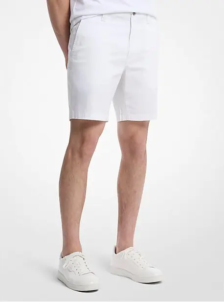 Michael Kors Stretch Cotton Chino Shorts - White