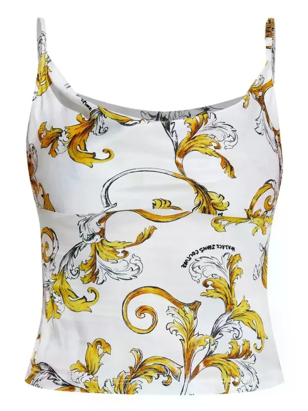 Versace Barocco-print Top - White