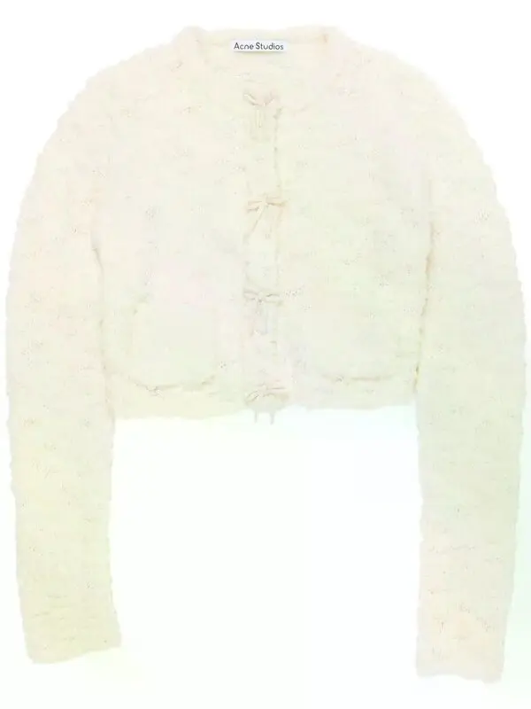 Acne Studios Bow-embellished Cardigan - Neutrals
