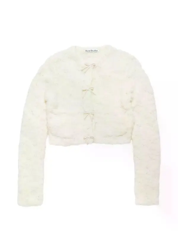 Acne Studios Bow-embellished Cardigan - Neutrals