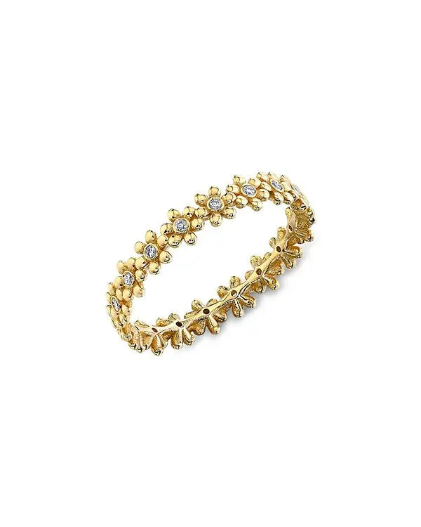 SYDNEY EVAN 14k Yellow Diamond Flower Eternity Ring - Gold
