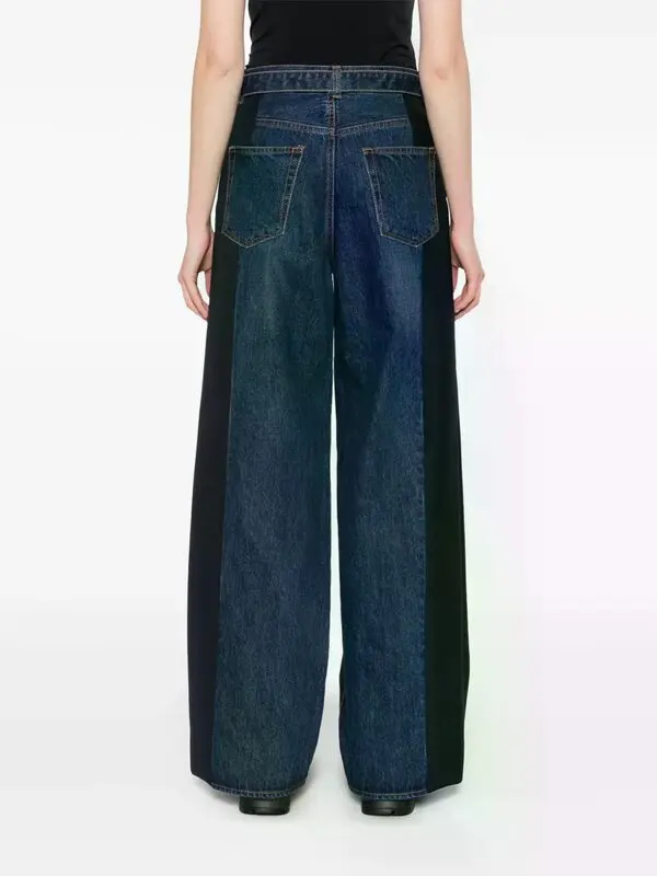 Sacai Contrast-panel Wide-leg Jeans