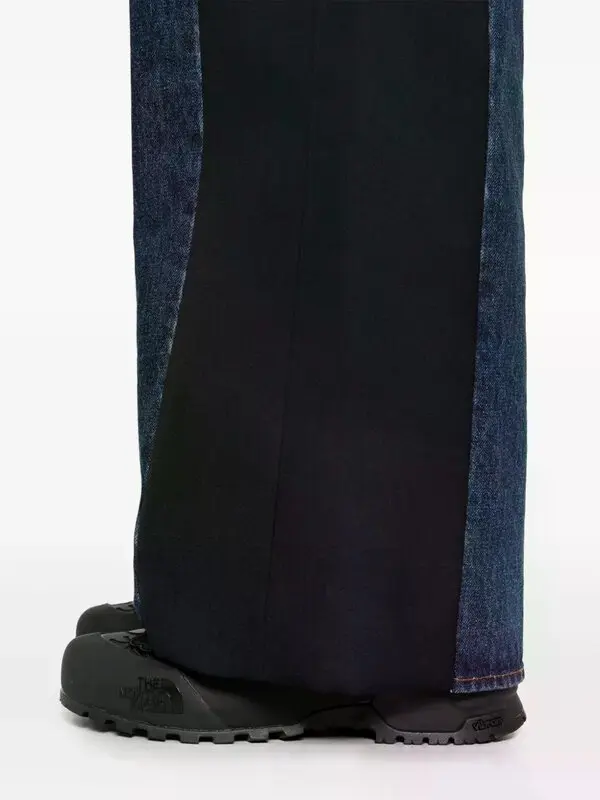 Sacai Contrast-panel Wide-leg Jeans