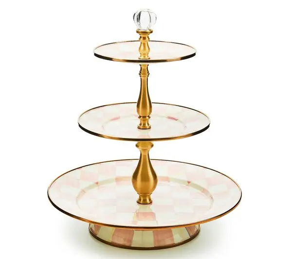 MACKENZIE-CHILDS Rosy Check Three Tier Sweet St And - One-color