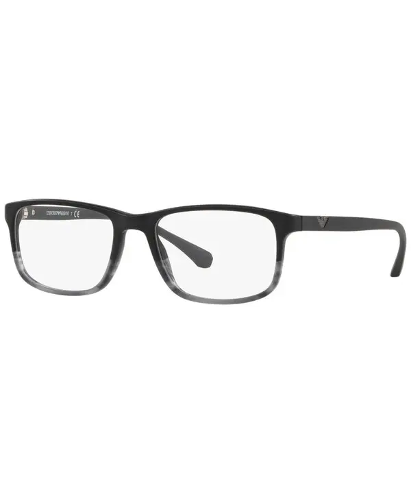 Emporio Armani Eyeglasses - Matte Black And Striped Gray