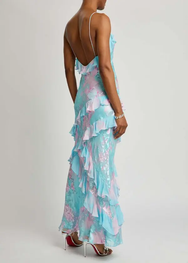 chinese dress ladies Rialto Silk-Blend Maxi Dress main image 1