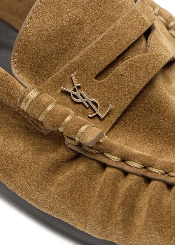 Saint Laurent Le Loafer Suede Loafers - Tan