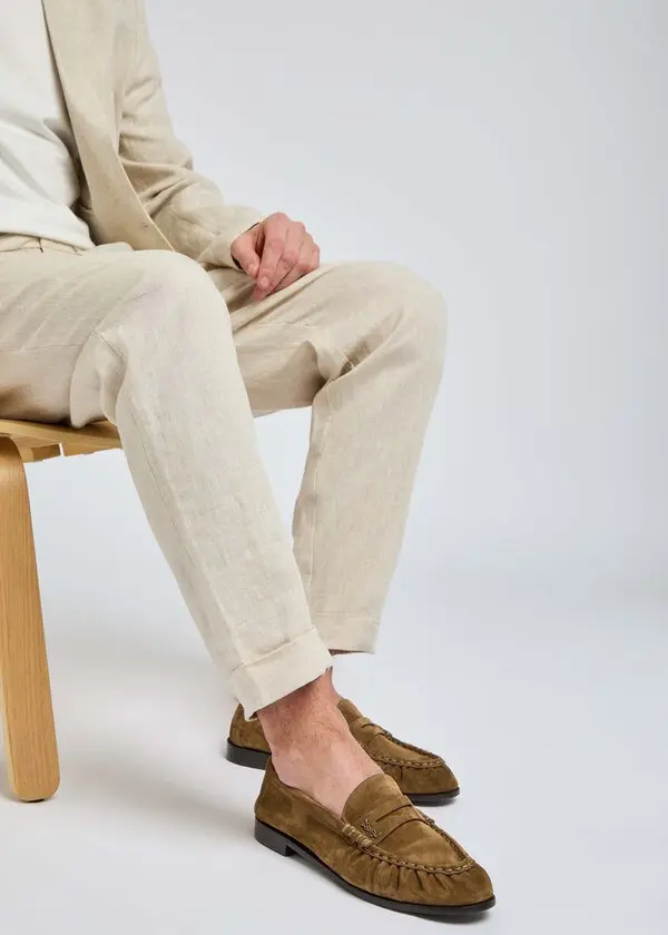 Saint Laurent Le Loafer Suede Loafers - Tan
