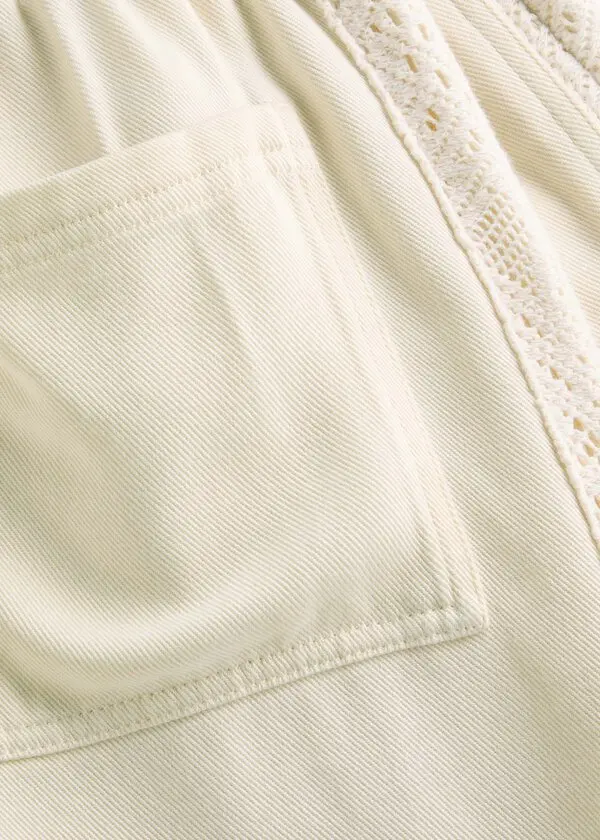 REPRESENT Panelled Twill Shorts - Off White