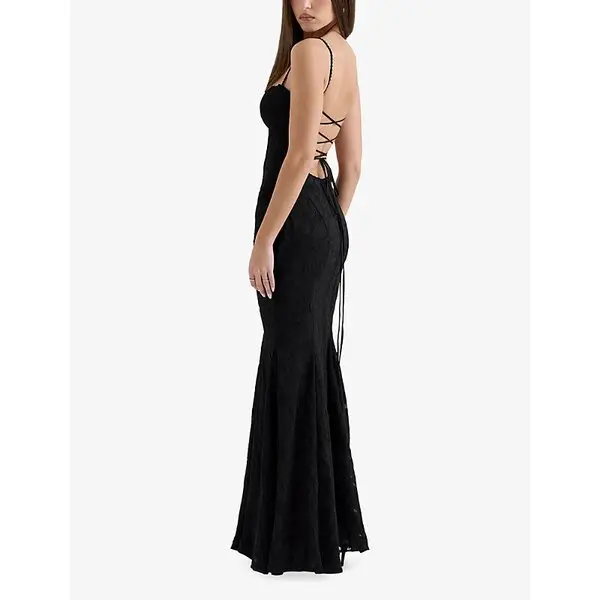 joan black lace maxi dress 'Joan' Black Lace Maxi Dress