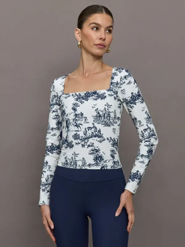 Carbon38 Toile Long Sleeve Top