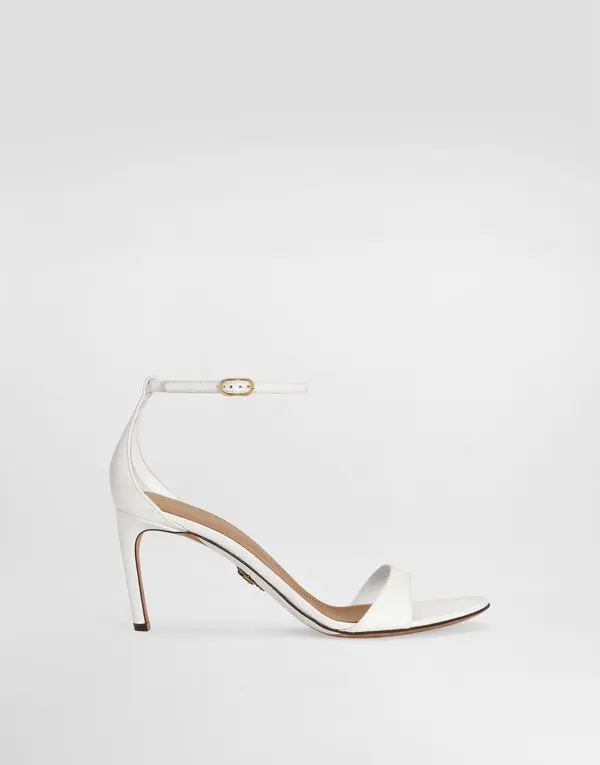 Dolce & Gabbana Polished Goatskin Sandals - White